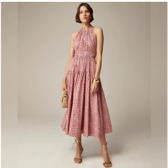 J. Crew | Dresses | J Crew Tiewaist Halter Dress Liberty Ellie Fabric ...